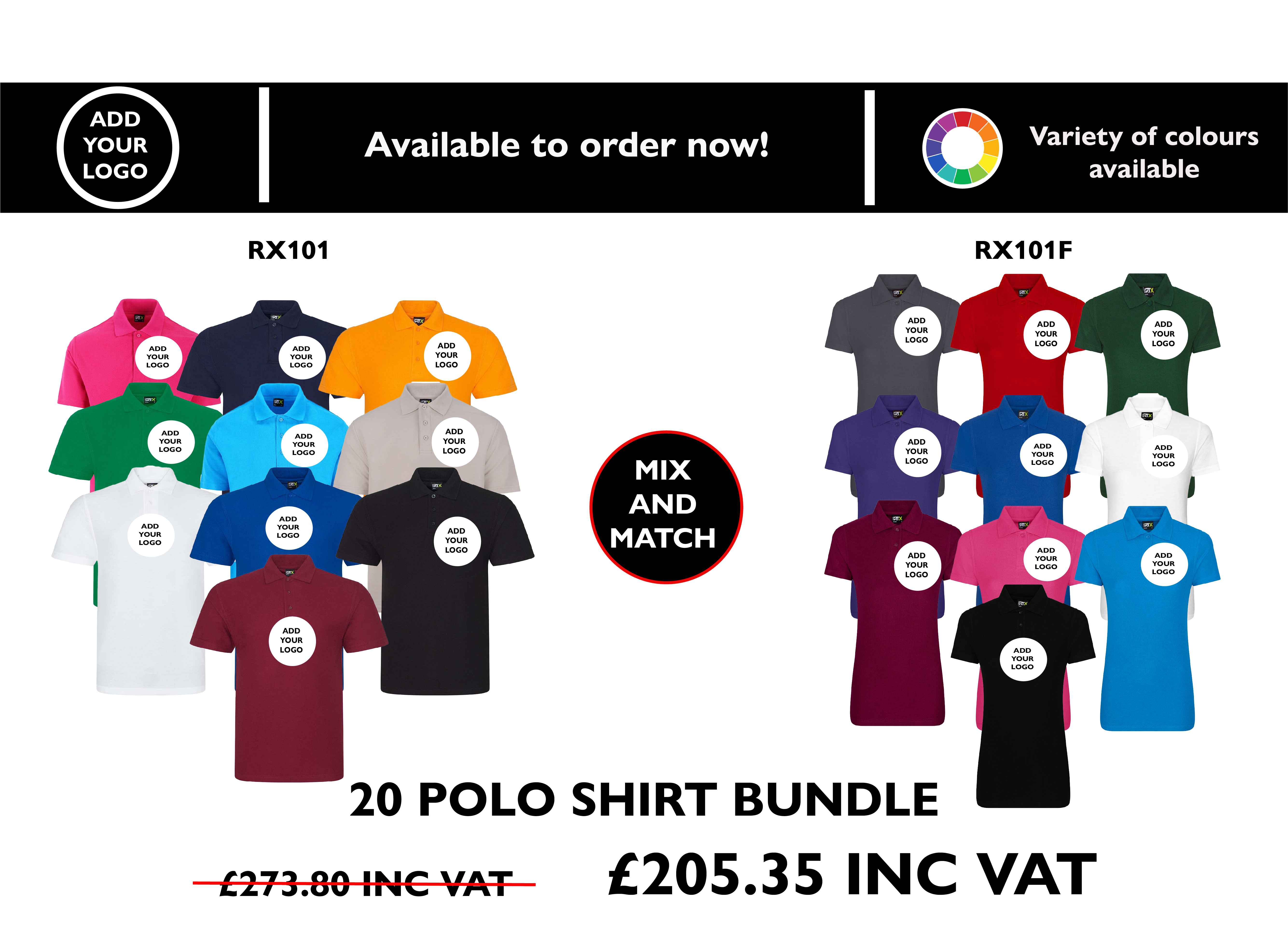 20 x Polo Shirt Bundle – EF Printing